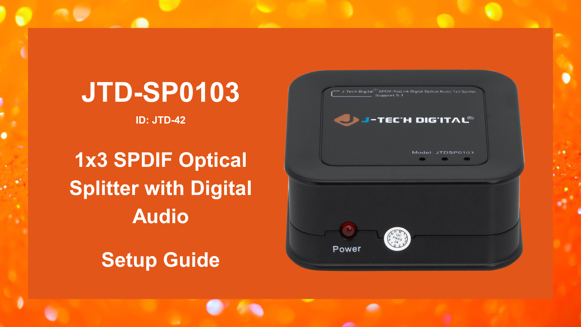 J-Tech Digital 1x3 SPDIF Optical Audio Splitter